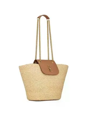 Saint Laurent Manon Logo-plaque Shoulder Bag - Neutrals