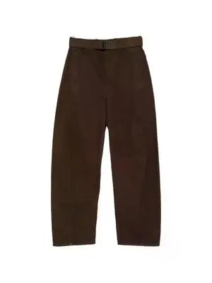 LEMAIRE Belted Wide-leg Jeans - Brown
