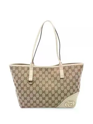Gucci 2000s New Brit Gg Canvas Tote Bag - Neutrals