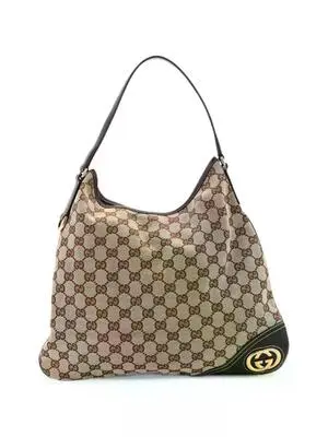 Gucci New Britt Gg Canvas Medium Hobo Bag - Brown