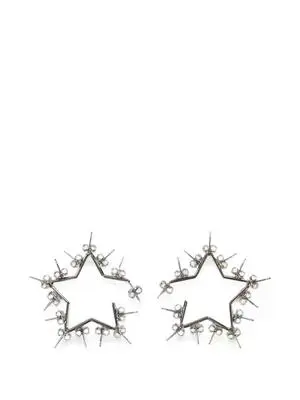 D'HEYGERE Star-shaped Multi-stud Earrings - Silver