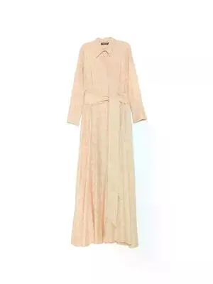 ALESSANDRO LEGORA Belted Floral-jacquard Maxi Dress - Neutrals