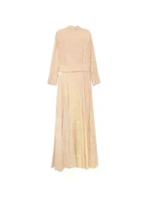 ALESSANDRO LEGORA Belted Floral-jacquard Maxi Dress