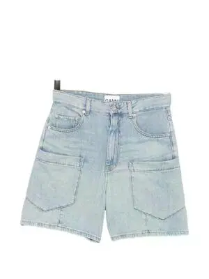 GANNI Patch-pocket Denim Shorts - Blue