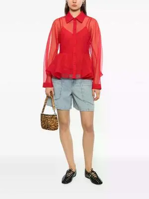 GANNI Patch-pocket Denim Shorts