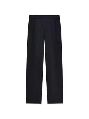 Emporio Armani Logo Embroidered Loose-fit Trousers - Blue