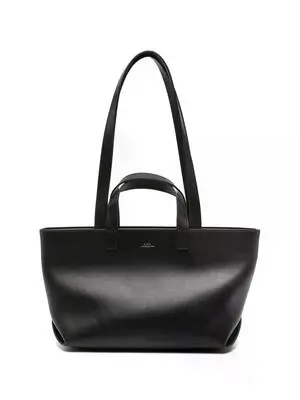 A.p.c. Logo-print Leather Tote Bag - Black