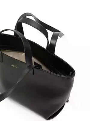 A.p.c. Logo-print Leather Tote Bag - Black