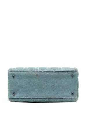 Dior 1999 Medium Denim Cannage Lady Satchel - Blue