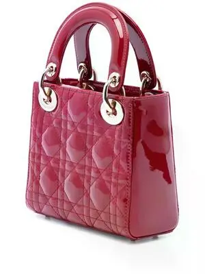 Dior Patent Cannage Lady Satchel - Red