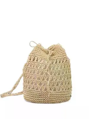 BILLABONG Crochet Knit Drawstring Shoulder Bag - Neutrals