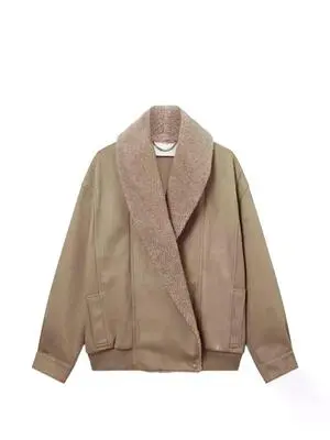 Stella McCartney Faux-shearling-trim Bomber Jacket - Neutrals
