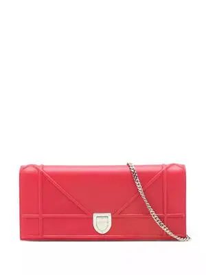 Dior 2000-2026 Grained Calfskin Diorama Croisiere Wallet On Chain Crossbody Bag - Red