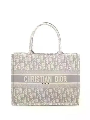 Dior 2000-2026 Medium Oblique Canvas Book Tote Bag - Grey