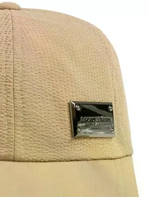 Emporio Armani Logo Plaque Seersucker Baseball Cap