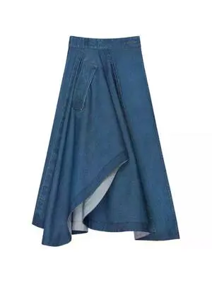 Givenchy Asymmetric Midi Skirt - Blue