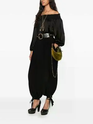 Chloé Off-the-shoulder Blouse With Smocked Detailing - Onyx