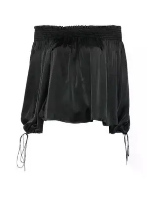 Chloé Off-the-shoulder Blouse With Smocked Detailing - Black