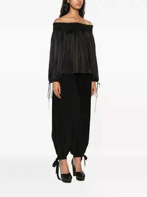 Chloé Off-the-shoulder Blouse With Smocked Detailing - Black