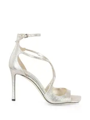 JIMMY CHOO Azia Leather Sandals - Silver