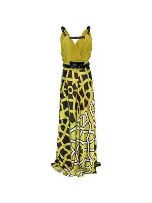MAESTRI Geometric Pattern Bead-embellished Maxi Dress