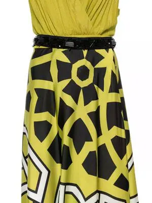 MAESTRI Geometric Pattern Bead-embellished Maxi Dress
