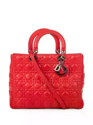 Dior Lady Large Cannage Handbag - Red