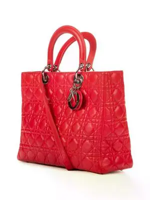 Dior Lady Large Cannage Handbag - Red