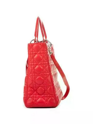 Dior Lady Large Cannage Handbag - Red