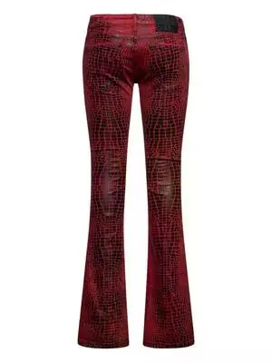 John Richmond Crocodile-print Flared Trousers