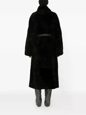 BLANCHA Belted Shearling Coat