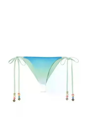 Casablanca Gradient Effect Bead-embellished Bikini Bottoms - Blue