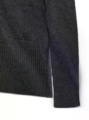 MAISON MARGIELA V-neck Cardigan With Embroidered Logo - Grey