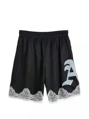 Aries Lace-detail Shorts - Black