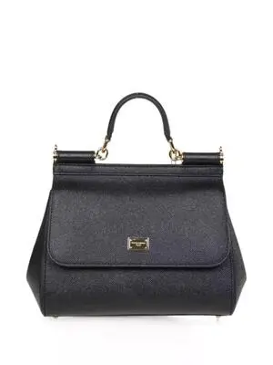 Dolce & Gabbana Sicily Leather Shoulder Bag - Black