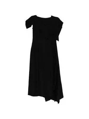 Yohji Yamamoto Flap Neckline Dress - Black