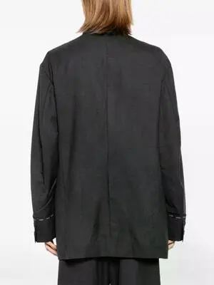 Yohji Yamamoto Contrast-stitch Patch-pocket Jacket