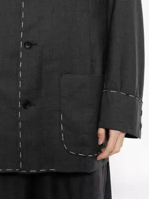 Yohji Yamamoto Contrast-stitch Patch-pocket Jacket