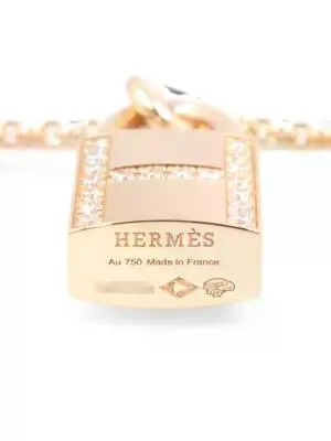 Hermès 18k Rose Gold Diamond Amulet Cadena Necklace