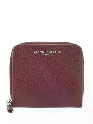 GIANNI CHIARINI Dollaro Hammered-leather Wallet - Red