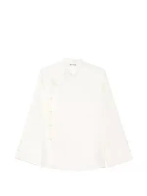 RÓHE Cream Satin Frog Fastening Blouse