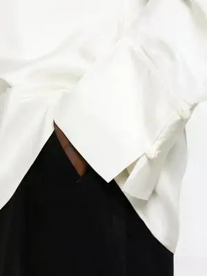 RÓHE Cream Satin Frog Fastening Blouse