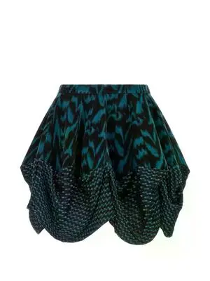 KIKO KOSTADINOV Mini Evelyn Animal Print Velvet Skirt - Black