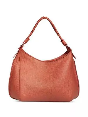 VISONA` Visona Mia Braided-handle Leather Shoulder Bag - Orange