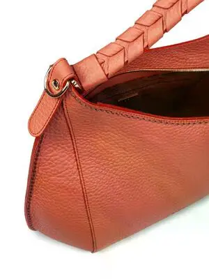 VISONA` Visona Mia Braided-handle Leather Shoulder Bag - Orange