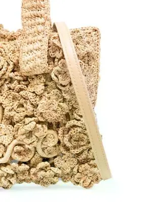 Chloé Raffia Floral-crochet Tote Bag - Neutrals