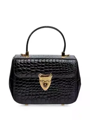 KWANPEN Crocodile-effect Top-handle Tote Bag - Black