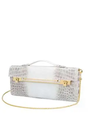 KWANPEN Raffles 1819 Crocodile-effect Top-handle Tote Bag - Grey