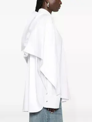 Attico Cape Effect Embroidered Logo Shirt