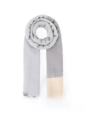 Gucci Gg-motif Frayed Scarf - Grey